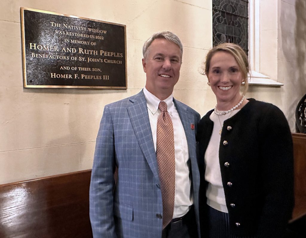 Homer and Ruth Peeples – Benefactors of St. John’s Church – St. John's Church, in Savannah